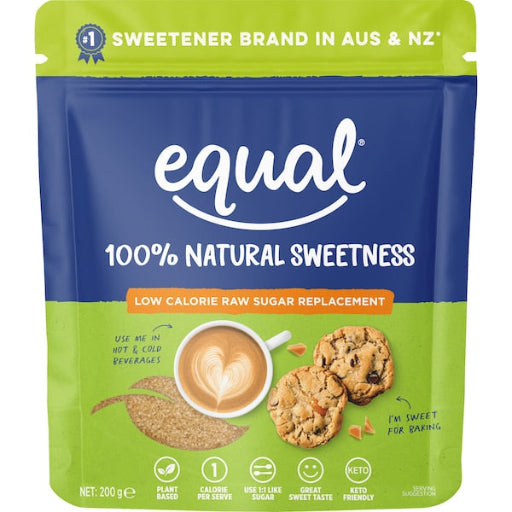 EQUAL SWEETENER 100% NATURAL RAW GRANULES 200G – Reduced to Clear