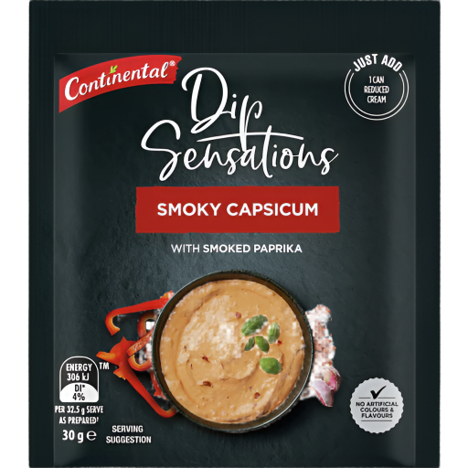 CONTINENTAL DIP SENSATIONS SMOKY CAPSICUM 30G – Reduced to Clear